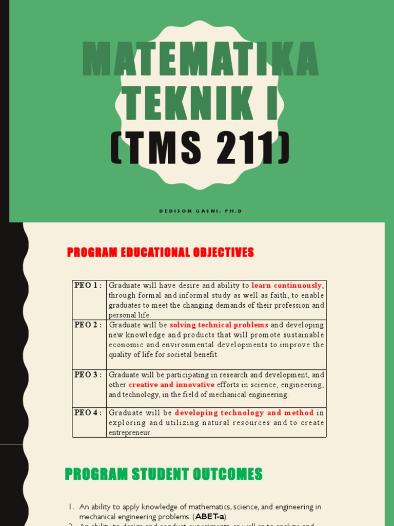 Matematika Teknik I 2019 | PDF | Matrix (Mathematics) | Differential ...