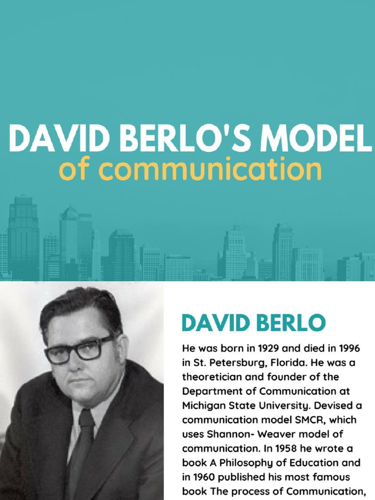 David Berlo's Model of Communication | PDF