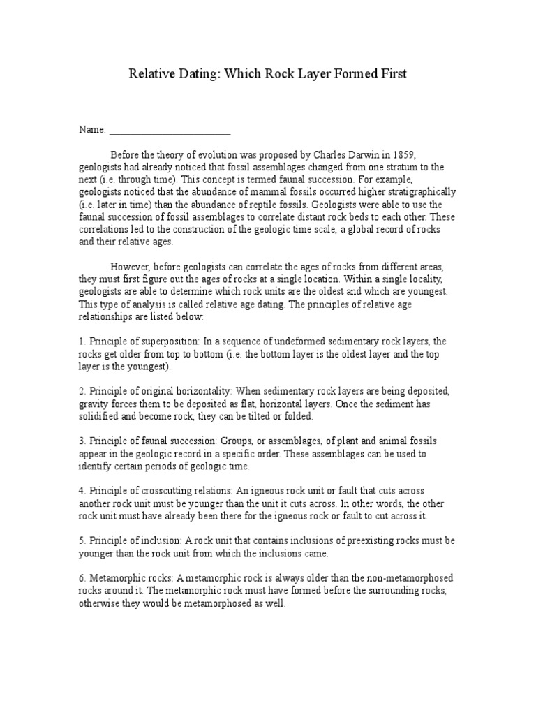 Principles of Relative Dating Explained | PDF | Geology | Rock (Geology)
