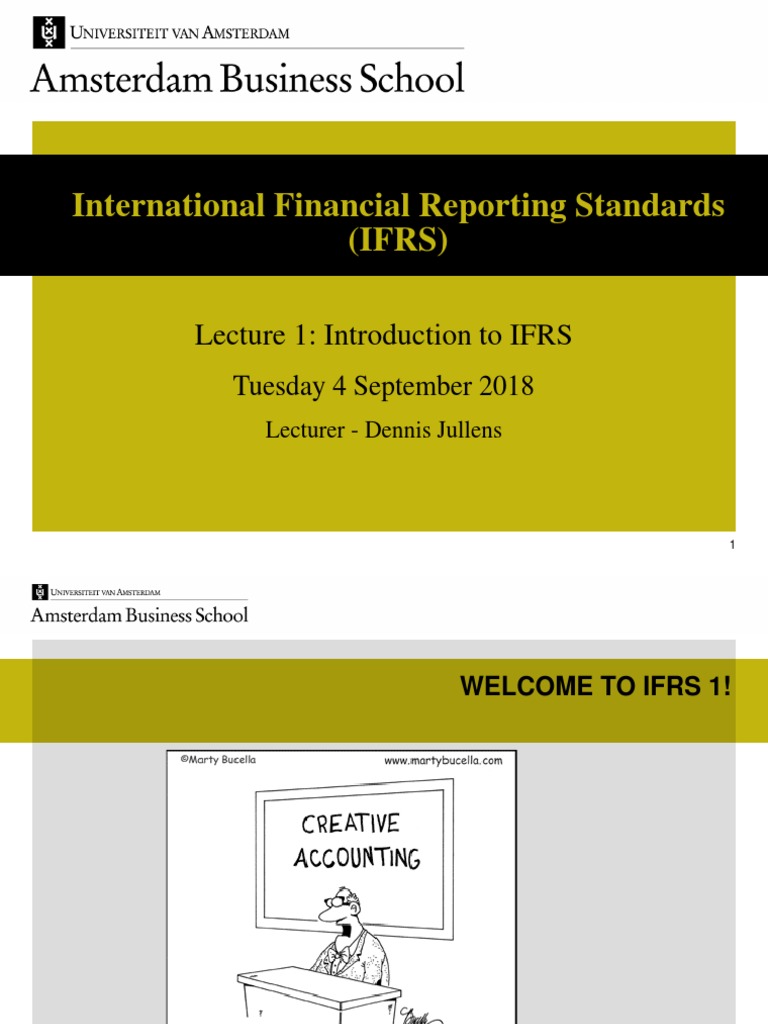 International Financial Reporting Standards (IFRS) : Lecture 1 ...