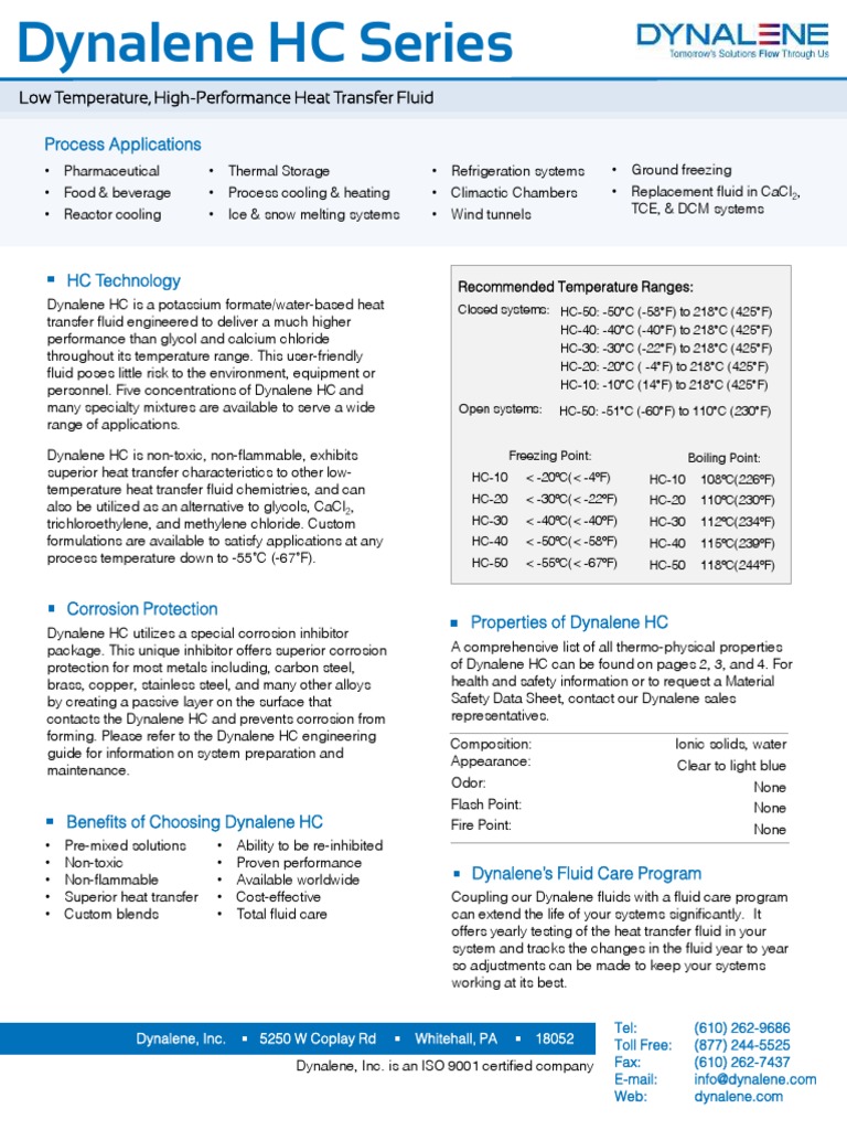Dynalene HC Technical Data Sheet | Download Free PDF | Coolant | Corrosion