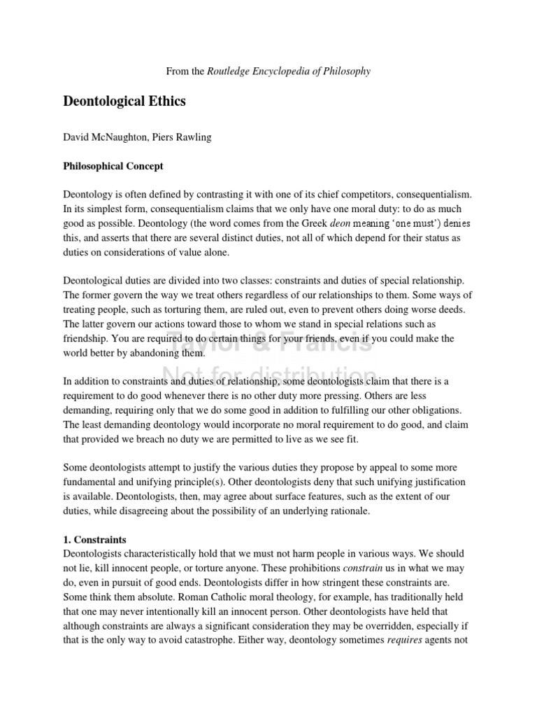 Deontological Ethics | PDF | Immanuel Kant | Metaphilosophy
