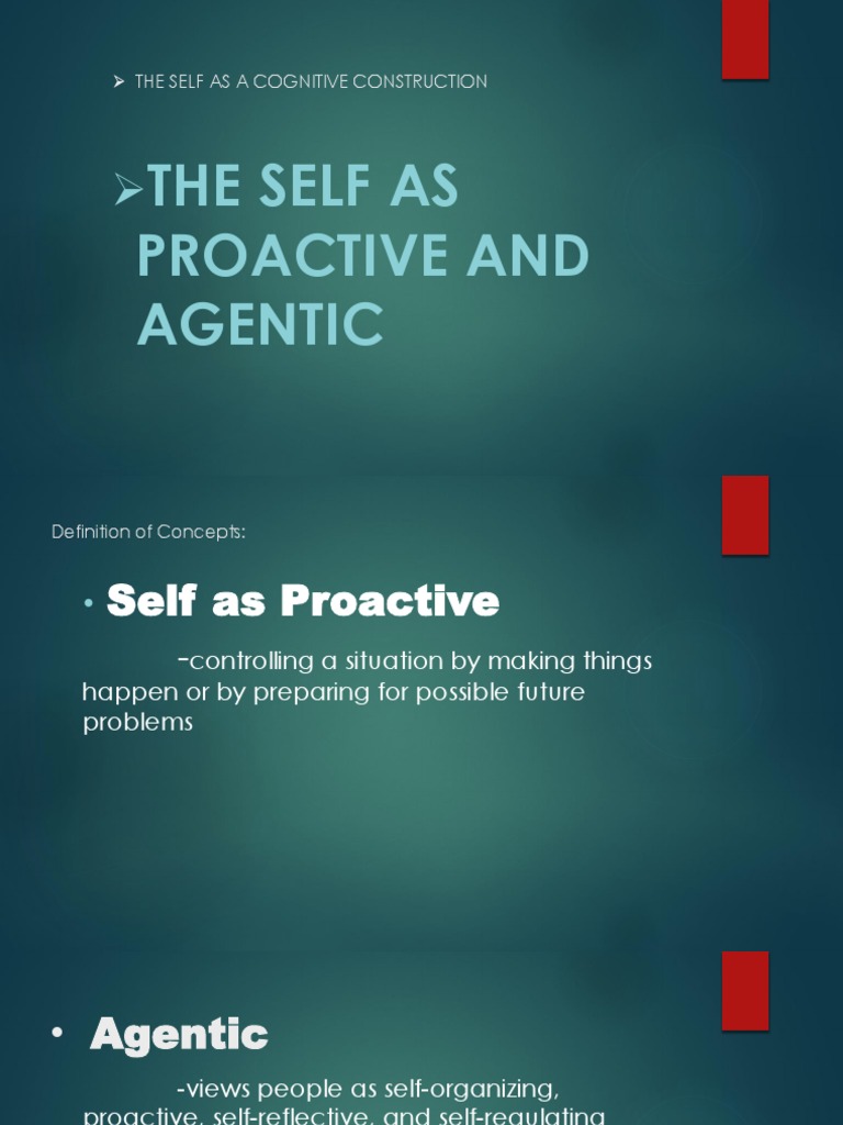 The Self As Proactive and Agentic | PDF | Self-Improvement | Science ...
