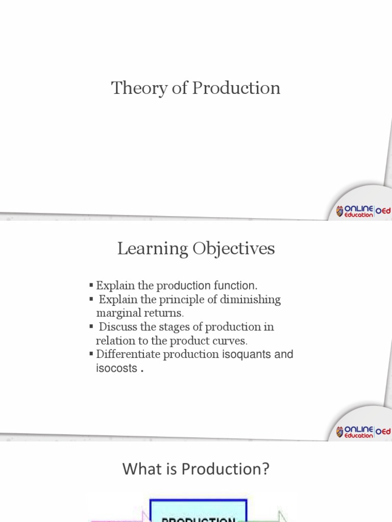 Theory of Production | PDF | Production And Manufacturing | Economics