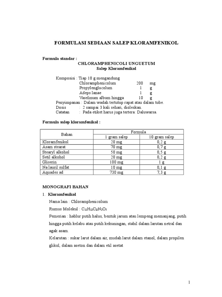 Formulasi Salep Kloramfenikol | PDF