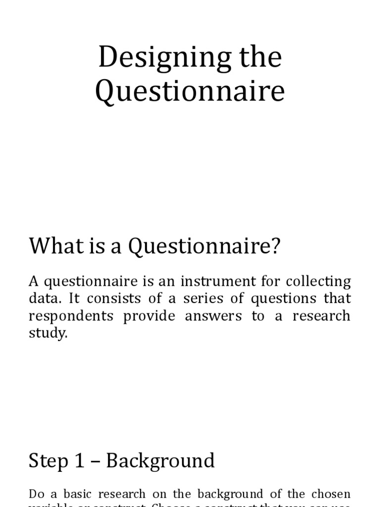 How to Design an Effective Questionnaire | PDF | Validity (Statistics ...