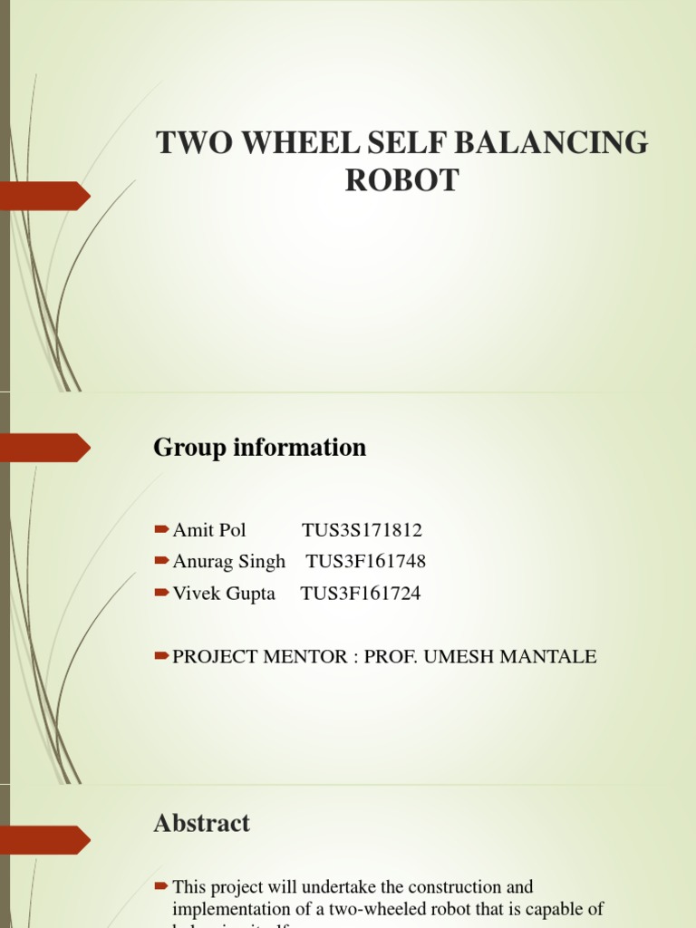 Two Wheel Self Balancing Robot | PDF | Control Theory | Cybernetics