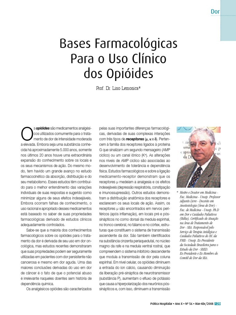 Farmacologia Dos Opioides | PDF | Opioide | Dor