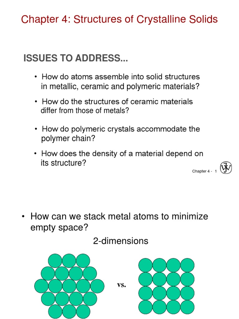 Structure of Crystalline Solids - Callister Book | Download Free PDF ...