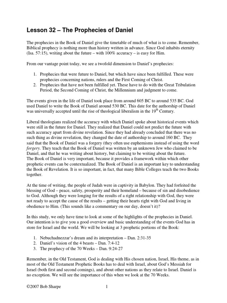32 - The Prophecies of Daniel | PDF | Book Of Daniel | Bible Prophecy