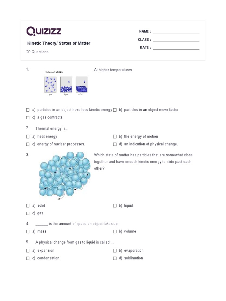 Kinetic Theory of Matter | PDF | Celsius | Temperature