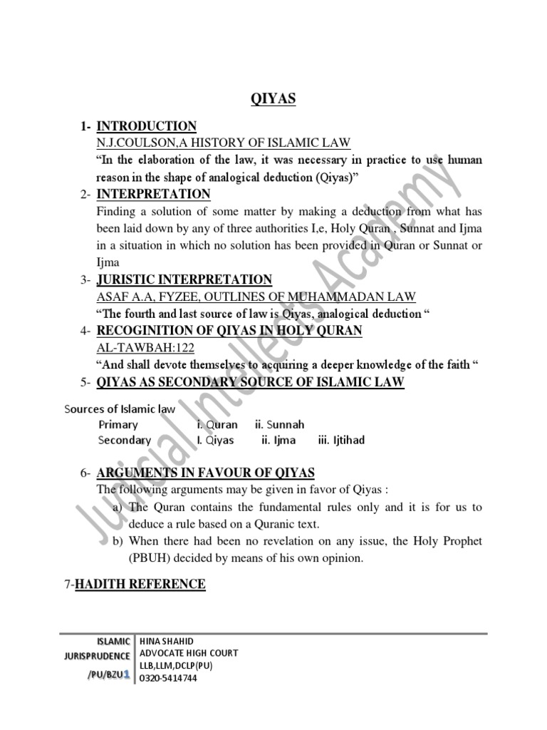 1-Introduction: Qiyas | PDF | Sharia | Abrahamic Religions