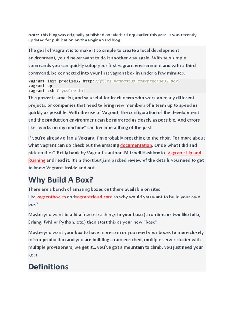 Creating Vagrant Boxes | PDF | Superuser | Secure Shell