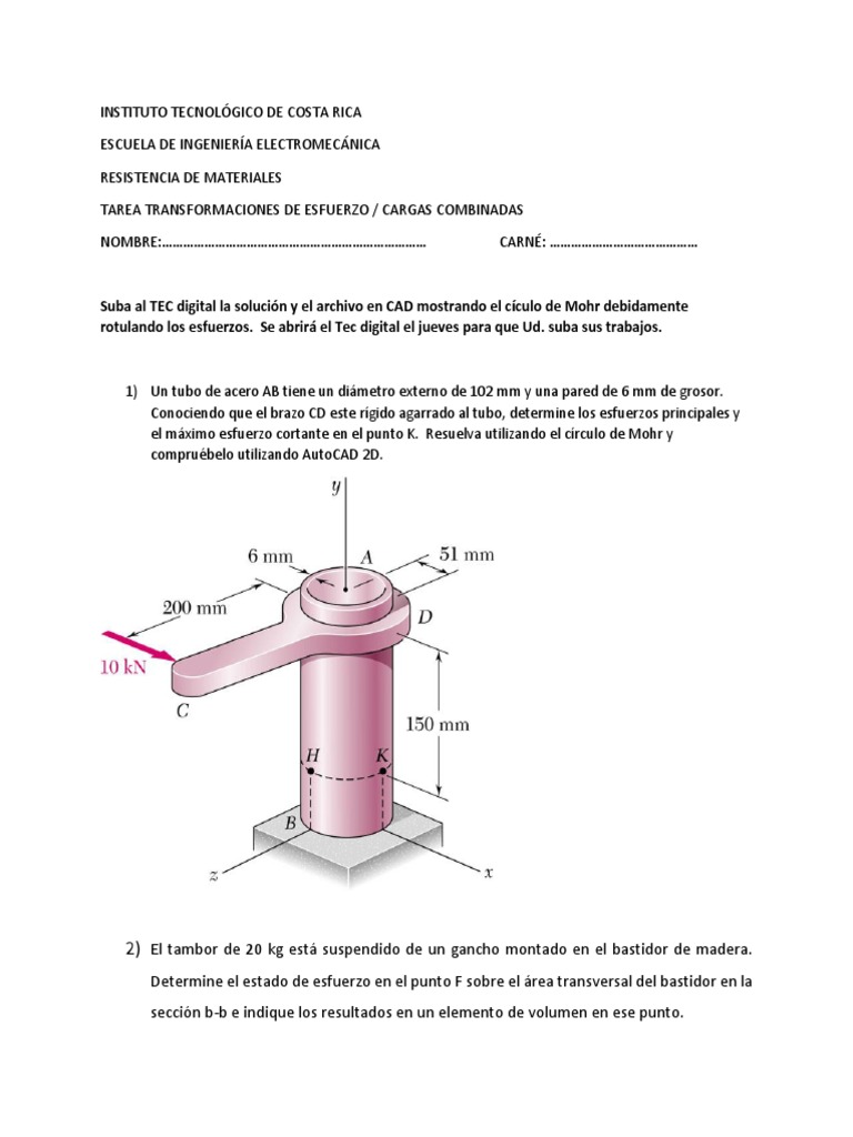 Ejercicios Resistencia de Materiales | PDF