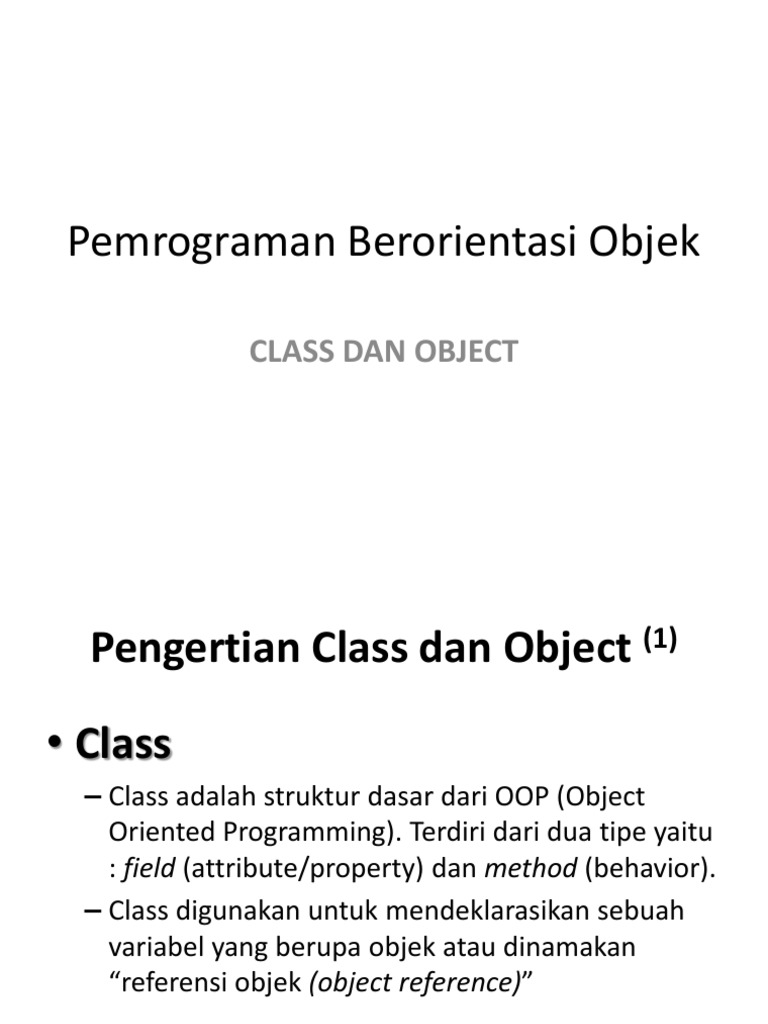 TM-4 Class Object Dan Method | PDF | Metode & Bahan Ajar | Teknologi & Rekayasa