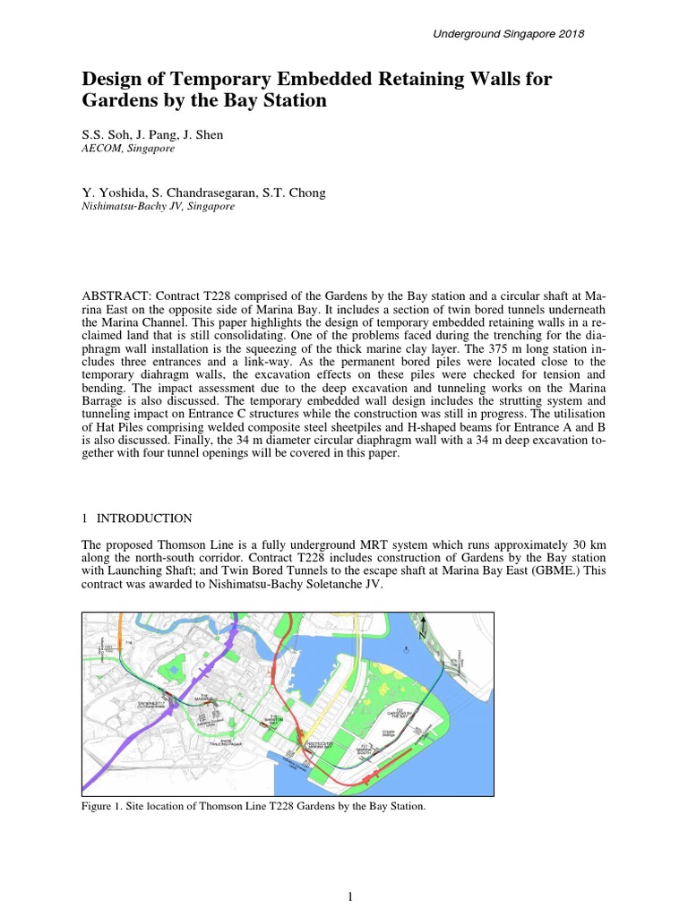 Design of Temporary Retaining Walls | PDF | Deep Foundation | Tunnel