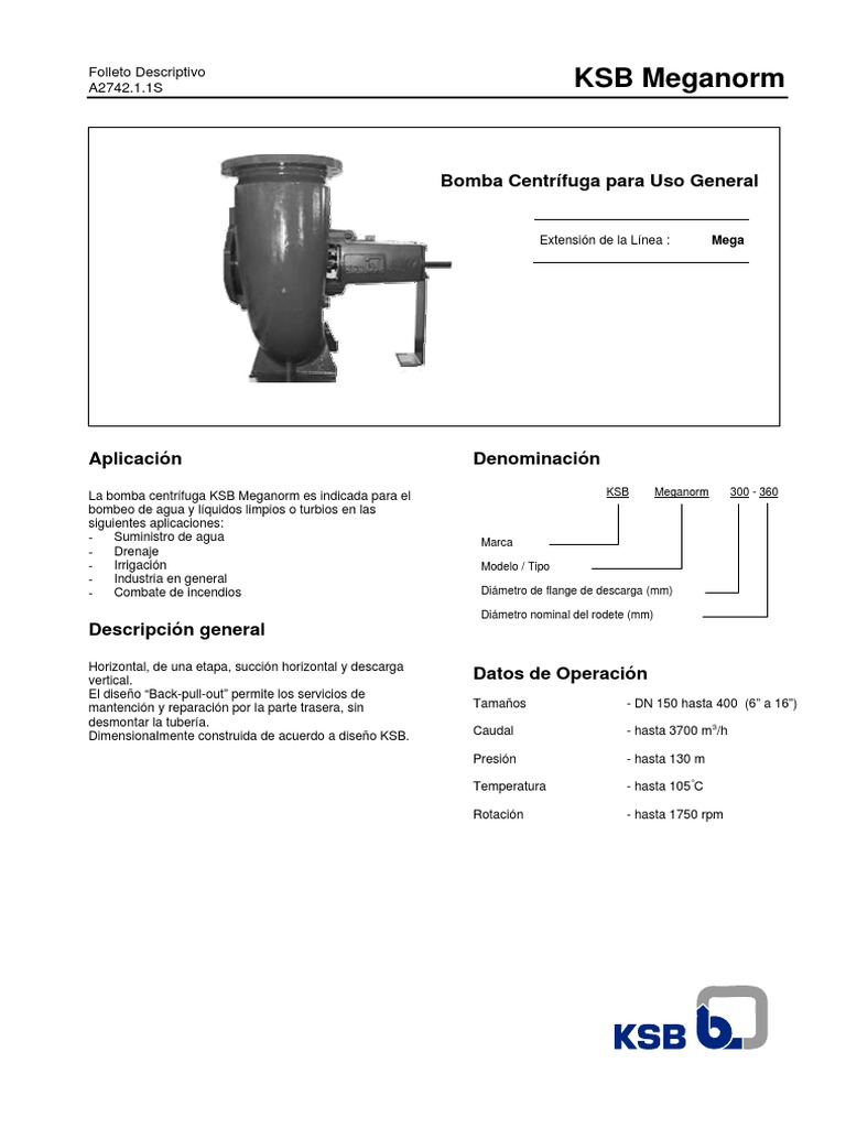 Catalogo de Bombas MEGANORM | PDF | Bomba | Máquinas