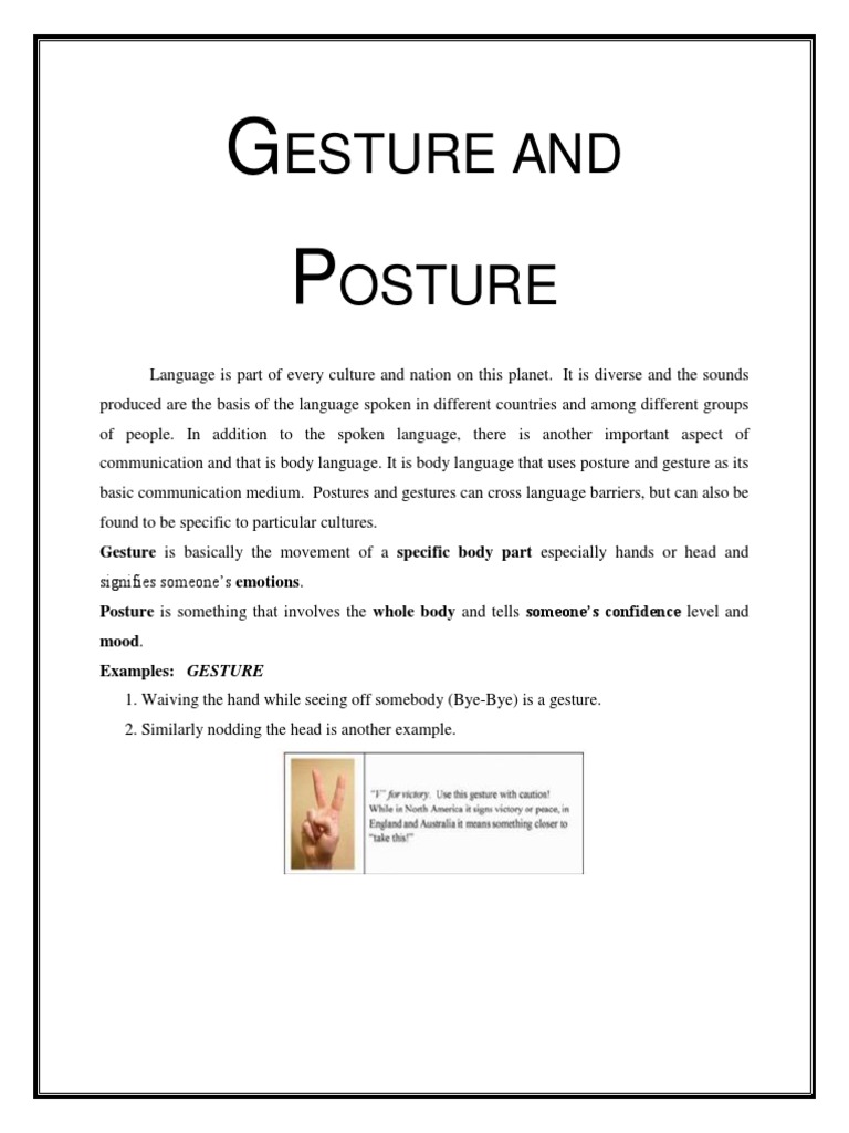 Posture and Gesture | PDF | Body Language | Gesture