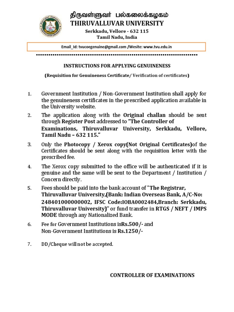 Genuineness Certificate | PDF | Service Industries | Banking