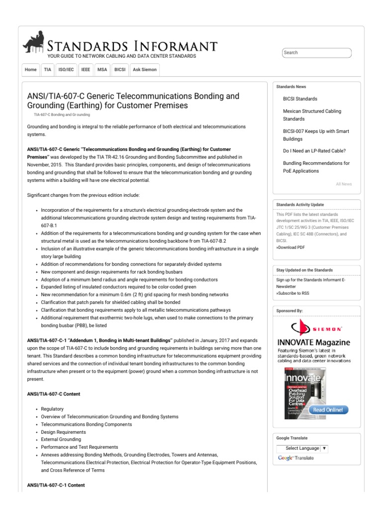 4 ANSI - TIA-607-C Generic Telecommunications Bonding and Grounding ...