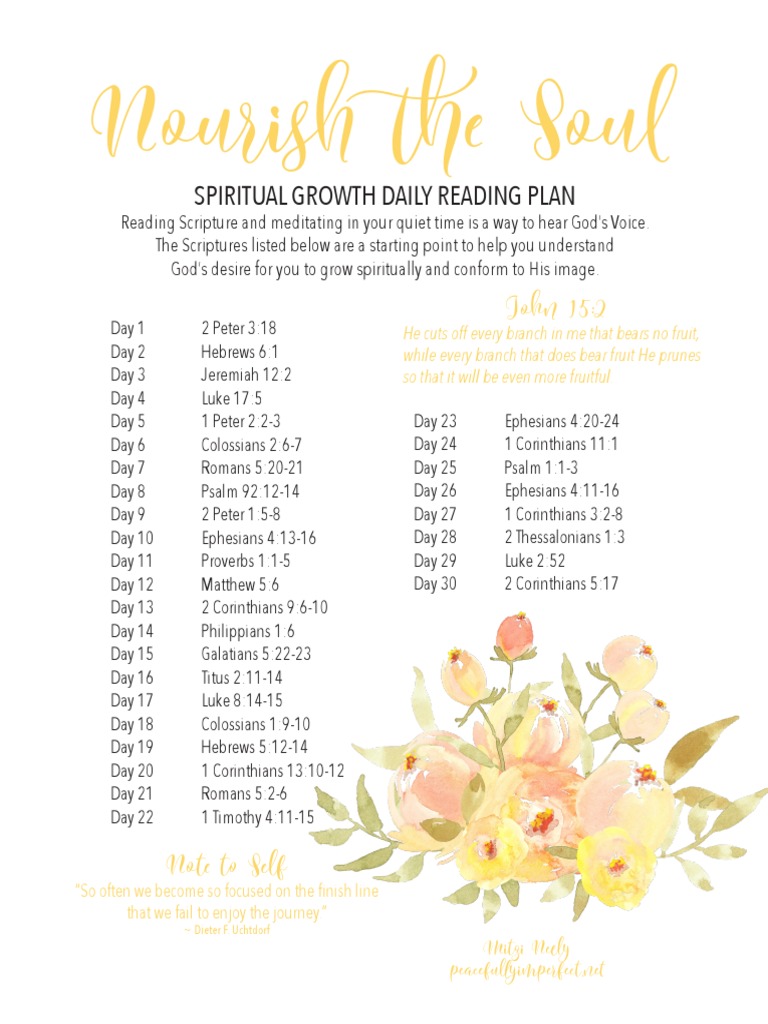 Daily Spiritual Growth Reading Plan | PDF