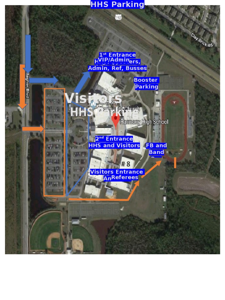 HHS Parking Visitors Parking: 1 Entrance HHS, Boosters, Admin, Ref ...