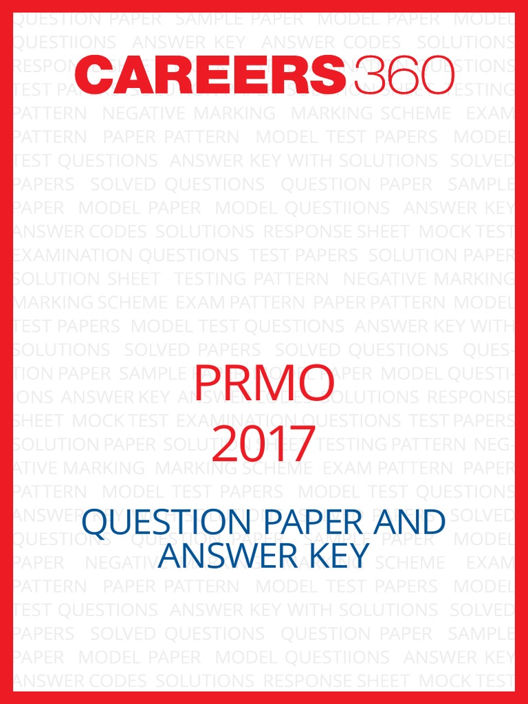 Prmo 2017: Question Paper and Answer Key | PDF | Circle | Area