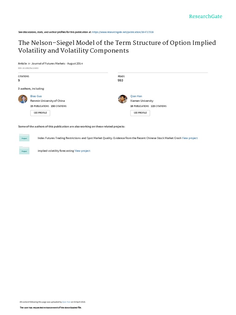 Nelson Siegel Model | PDF | Yield Curve | Vix