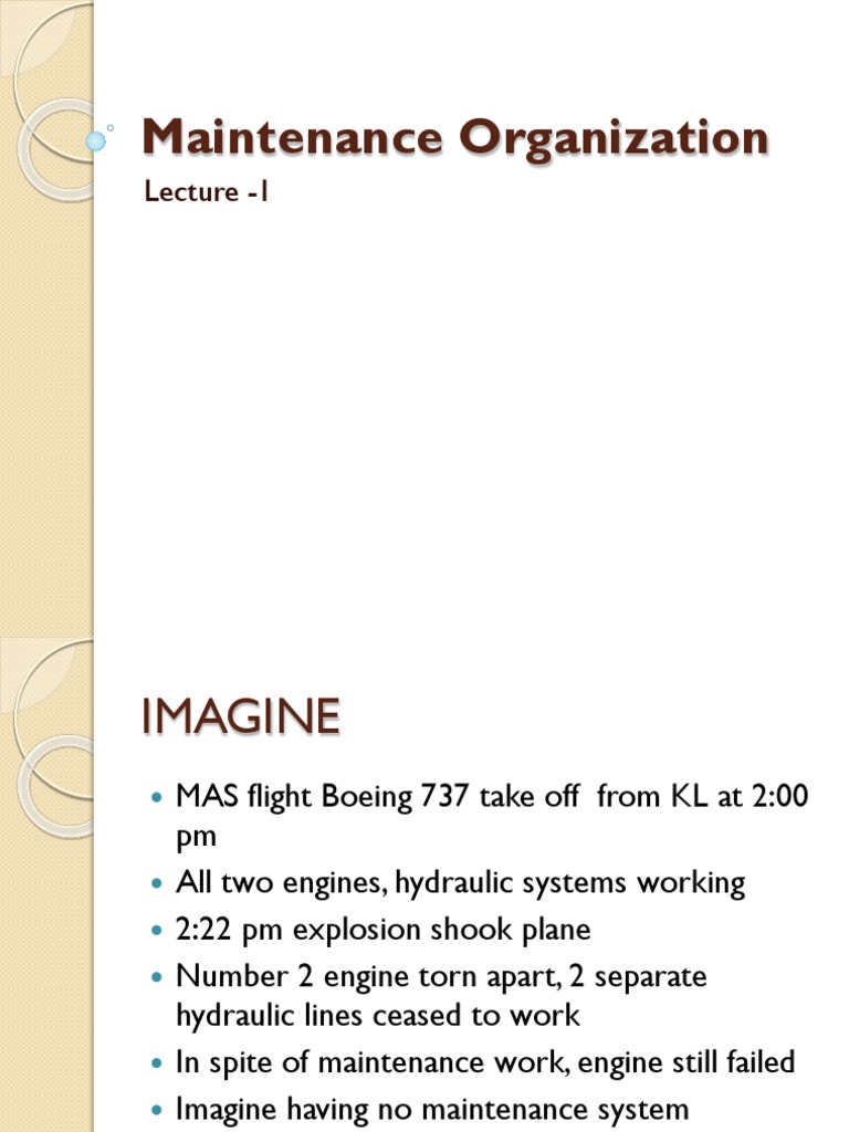 Maintenance Organization Structure Overview | PDF | Reliability ...