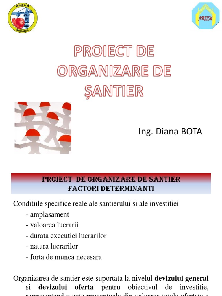 Proiect Organizare de Santier | PDF