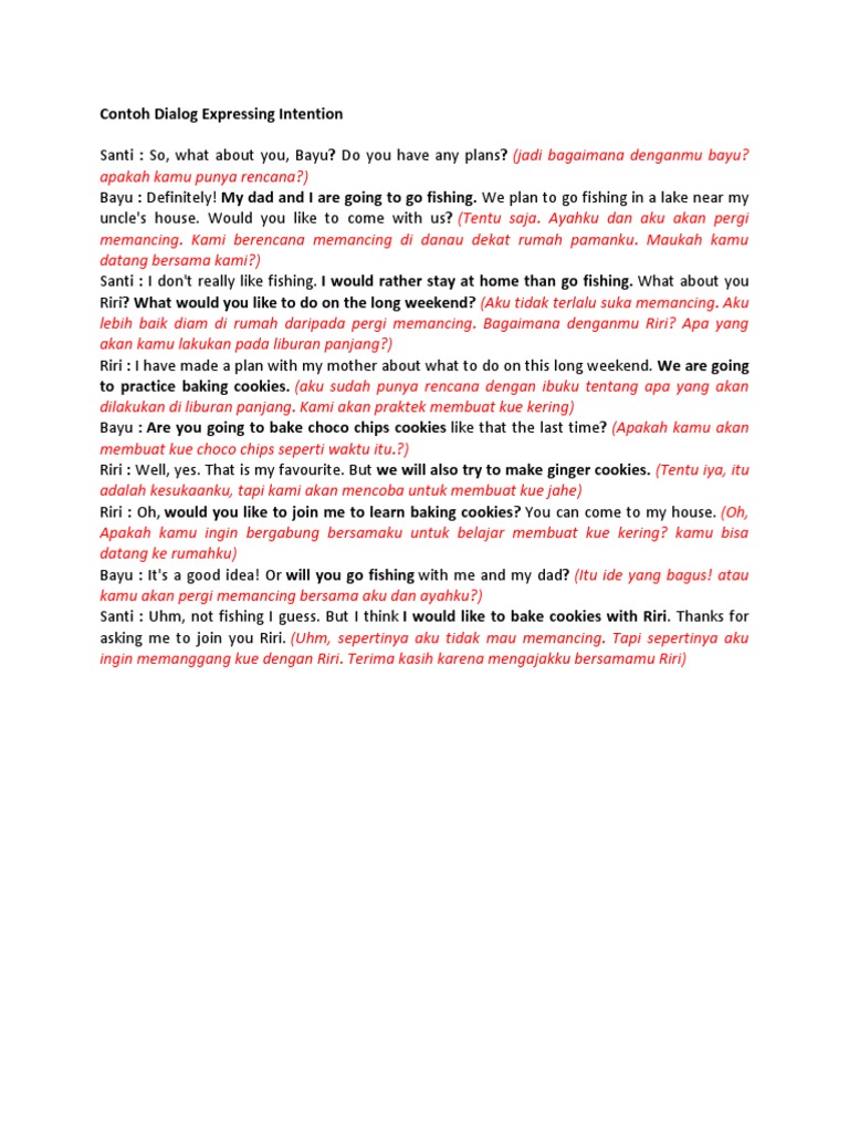 Expressing Plans for the Long Weekend | PDF