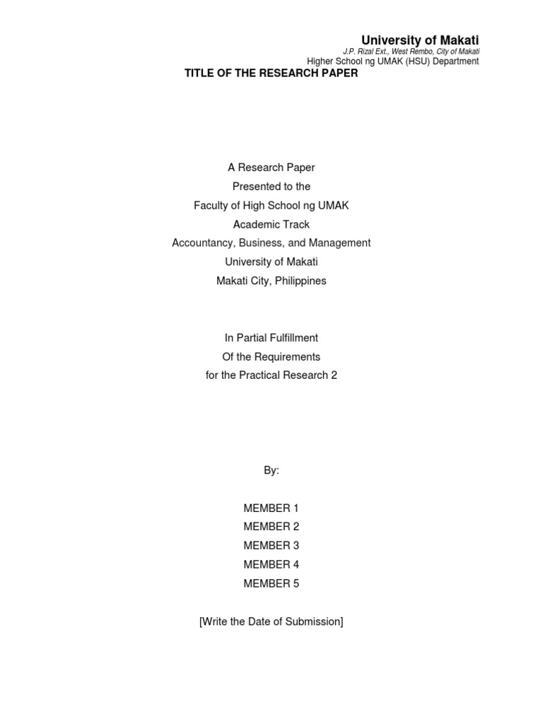 IMRAD Format Research Paper Template | PDF | Methodology | Justification