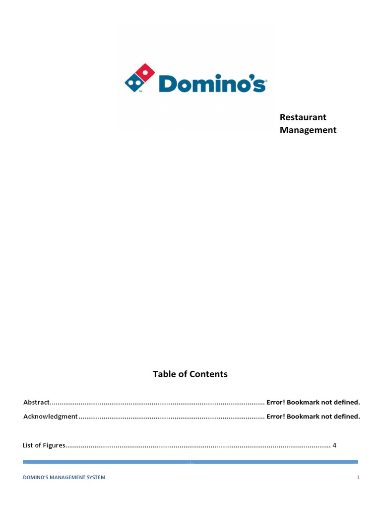 Restaurant Management System Documentation | PDF | Ibm Notes | Use Case