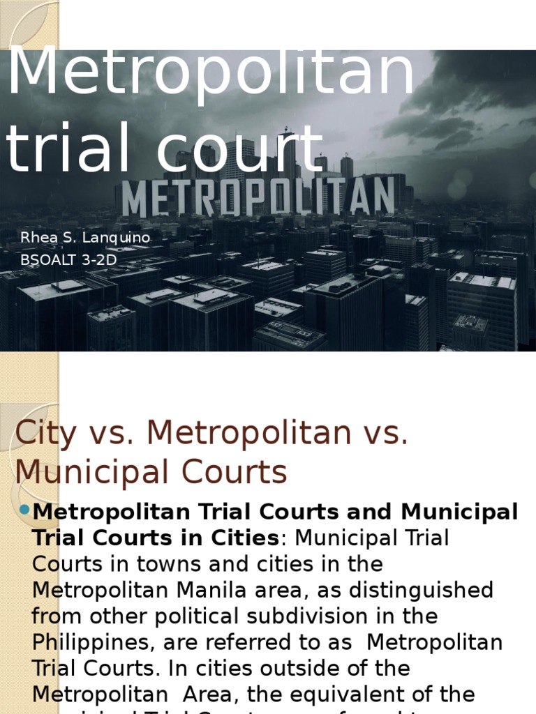 Metropolitan Trial Court | PDF | Metro Manila | Criminal Law