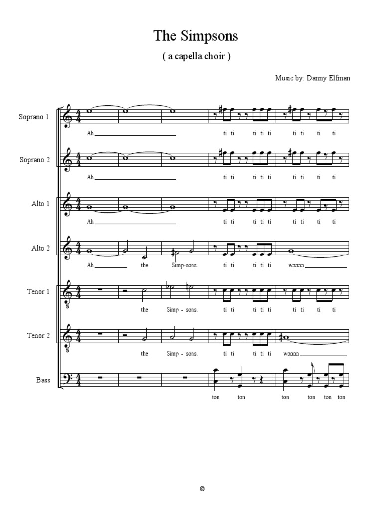 The Simpsons A Capella Choir | PDF