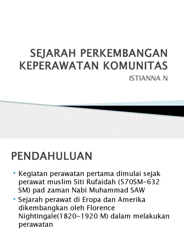 Sejarah Perkembangan Keperawatan Komunitas Kul 2 | PDF | Kesehatan Holistik