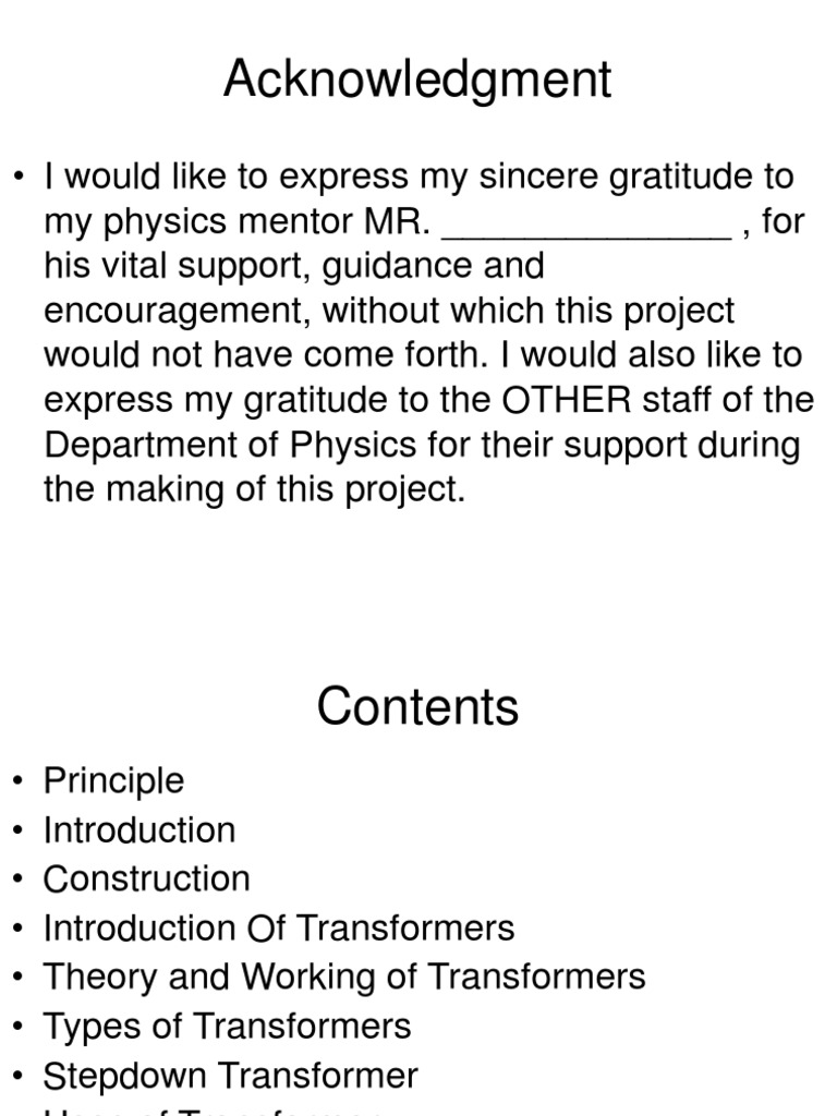 Project Report Class 12 On TRANSFORMER | PDF | Transformer ...