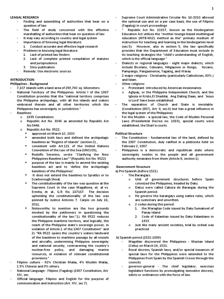 Legal-Research-Notes-Book-Of-Milagros-Ong 2 PDF | PDF | Presidents Of ...