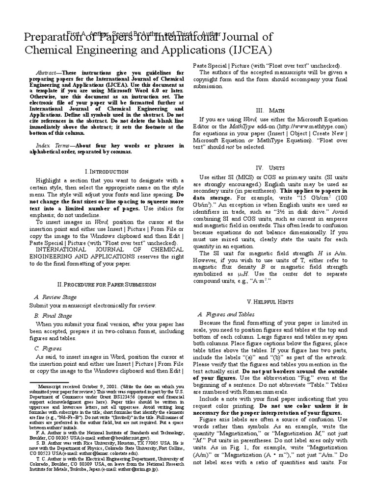 IJCEA Template | PDF | Note (Typography) | Citation