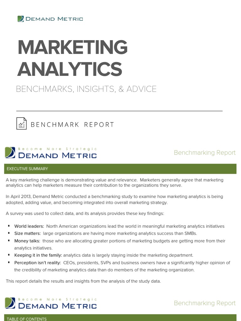 Marketing Analytics Benchmark Report | PDF | Analytics | Benchmarking