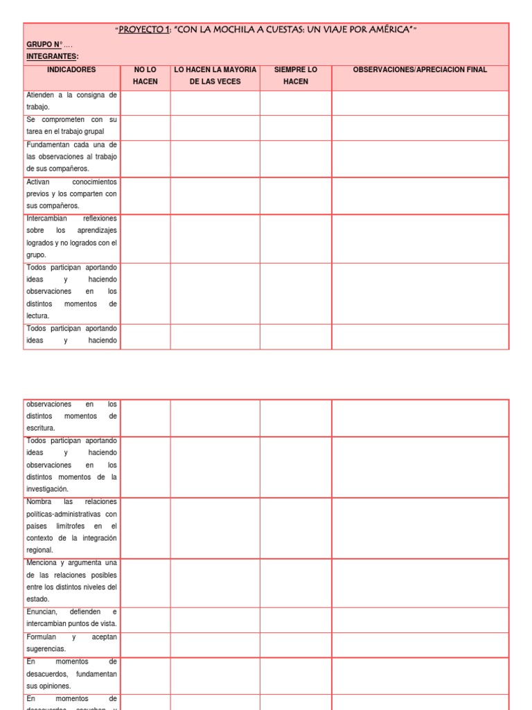 Grilla de Evaluación | PDF | Información | Autor