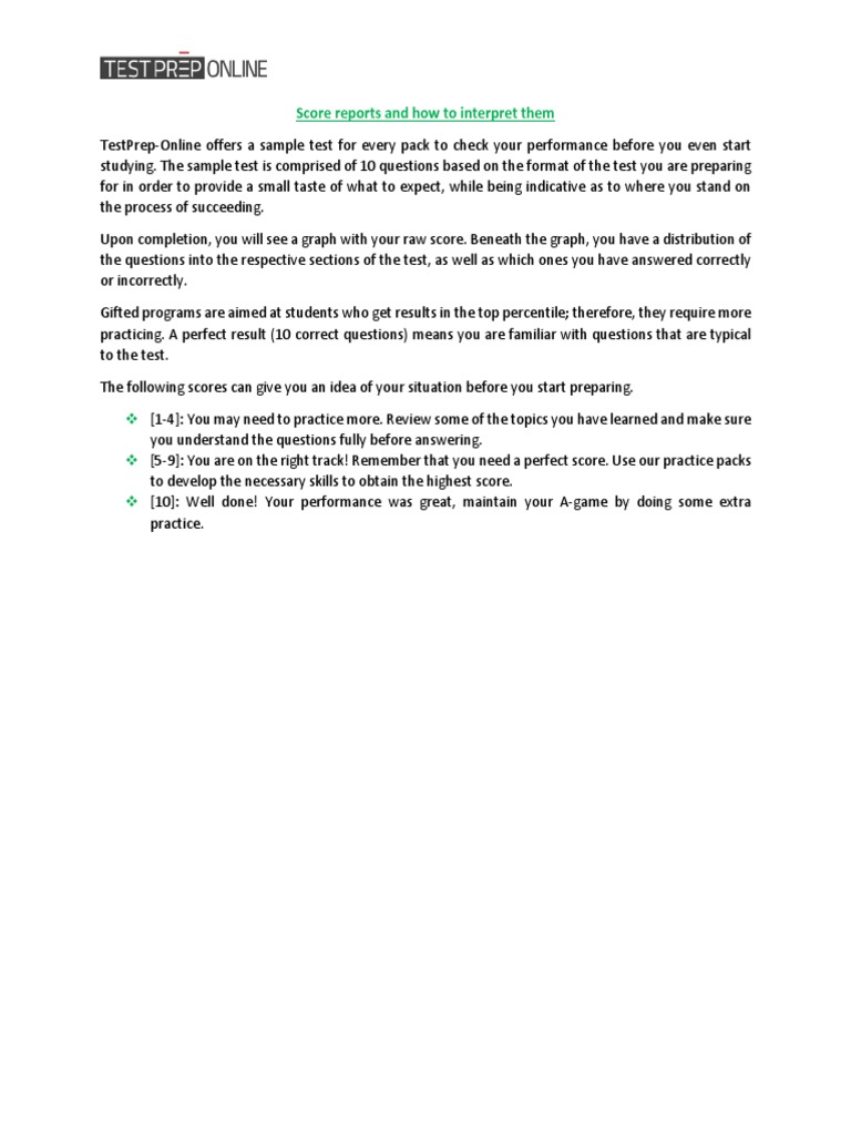 Score Reports and How To Interpret Them | PDF