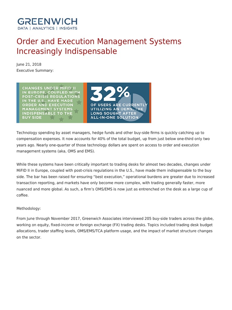 Greenwich Associates - Order and Execution Management Systems ...