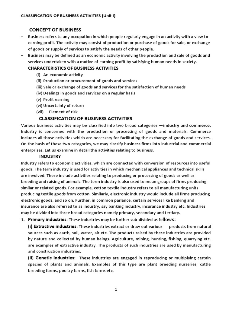 Business Clasification | PDF | Goods | Trade