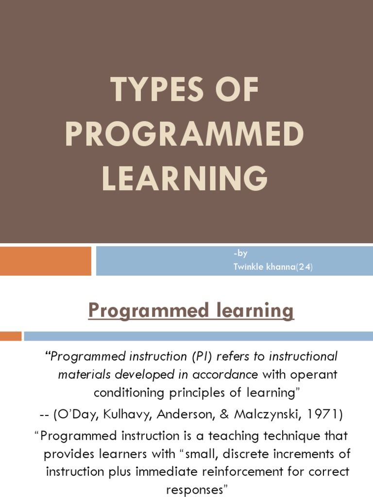 Programmed Learning Types | PDF | Multiple Choice | Learning