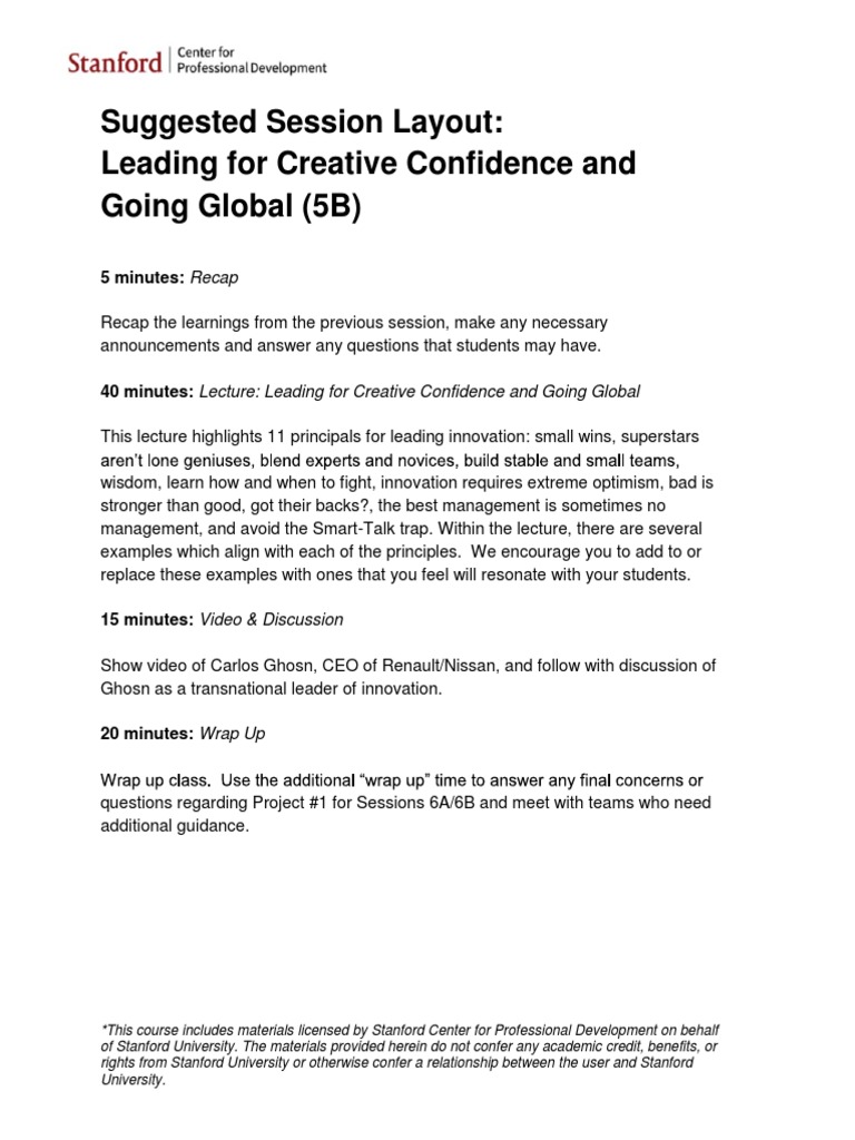 Suggested Session Layout 5B | PDF | Self-Improvement