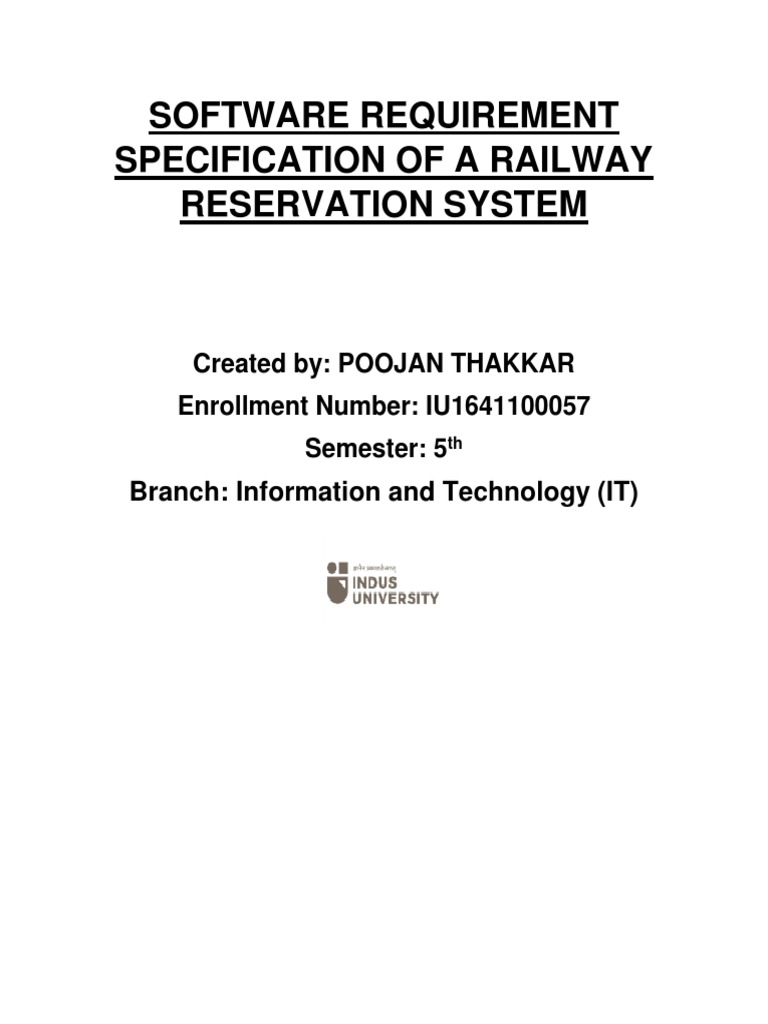 Railway Srs Pdf Software Testing Databases