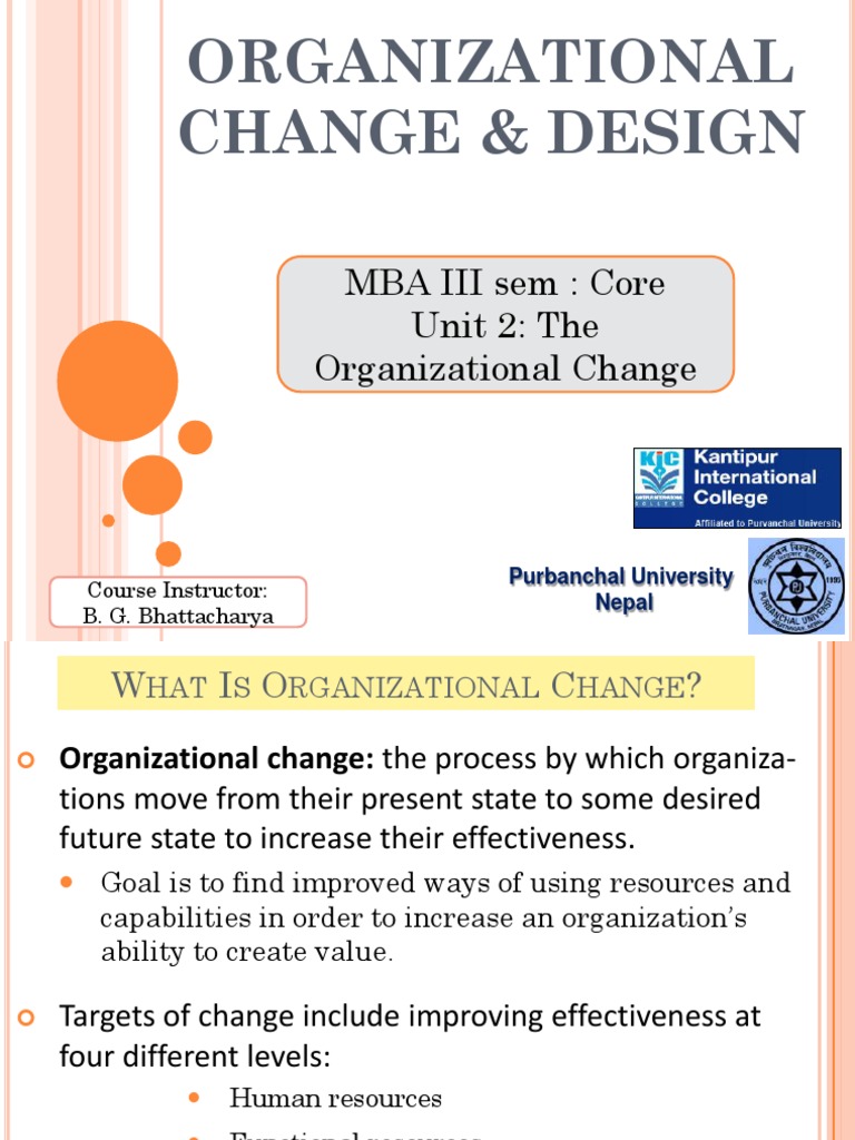 Organizational Change and Design | PDF | Organization Development ...