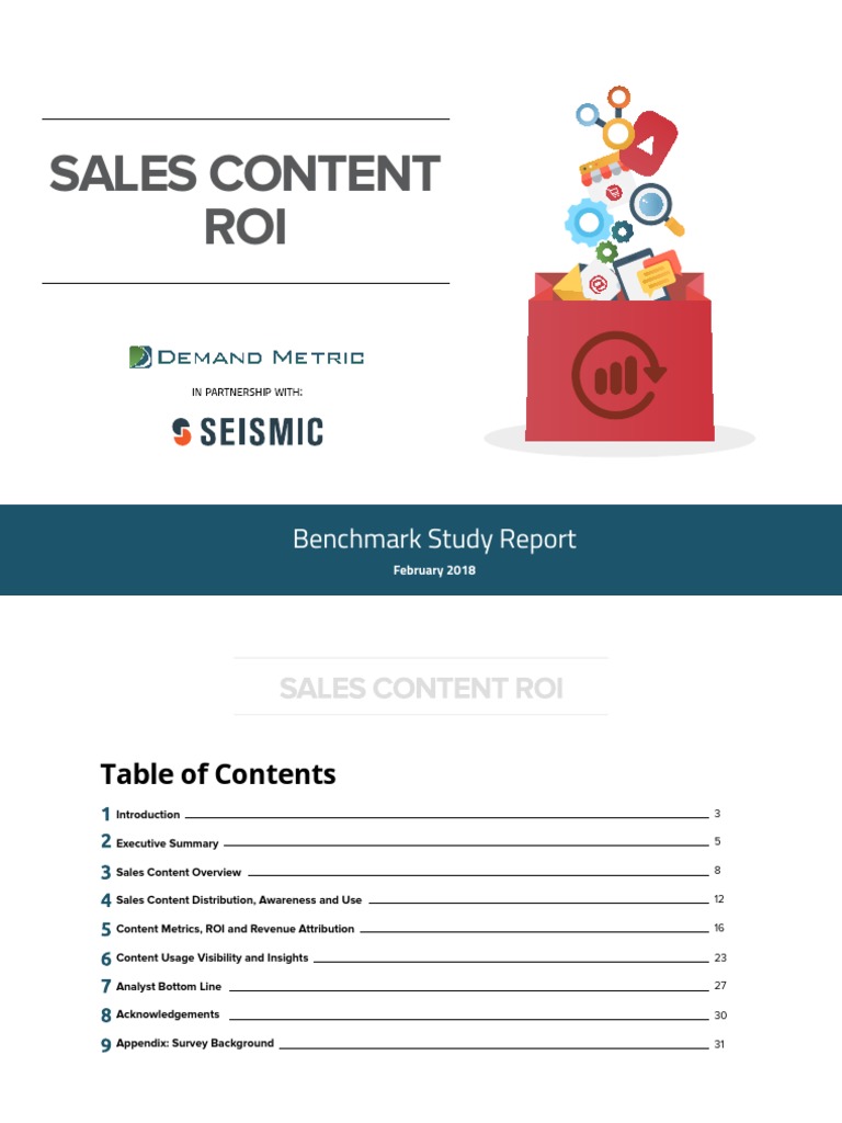 Sales Content ROI Benchmark Report | PDF | Return On Investment | Marketing