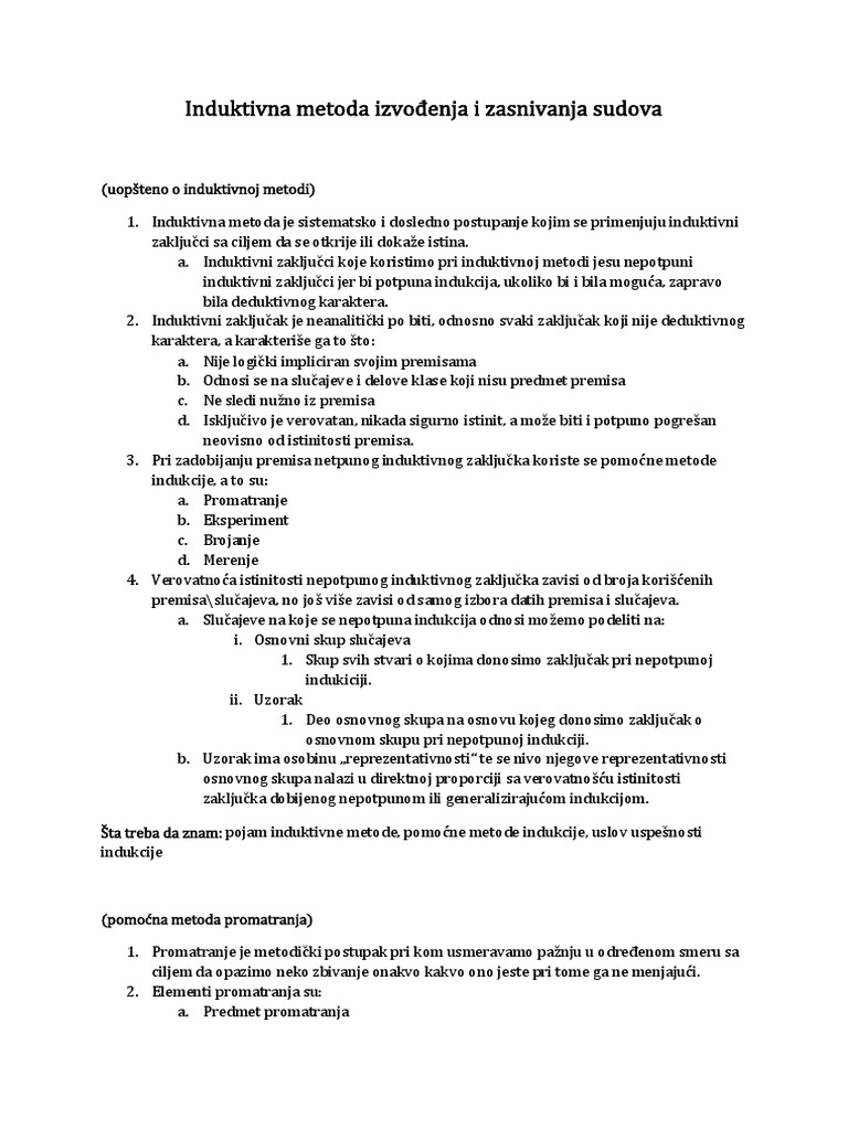 13 Induktivna Metoda Izvođenja I Zasnivanja Sudova (Statistika, Merenje ...